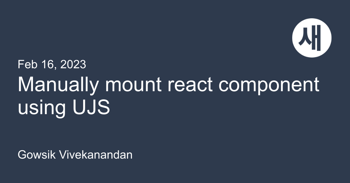 Manually Mount React Component Using Ujs Saeloun Blog 