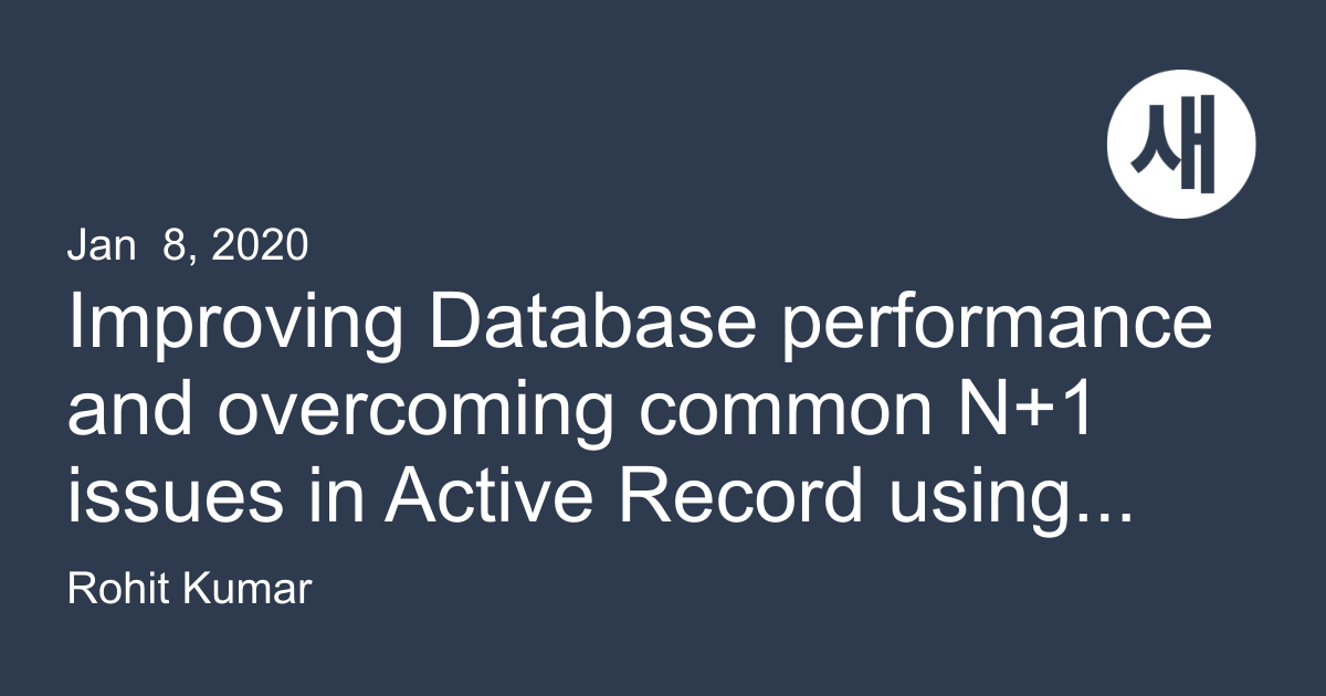 Improving Database performance and overcoming common N+1 issues in Active Record using includes ...